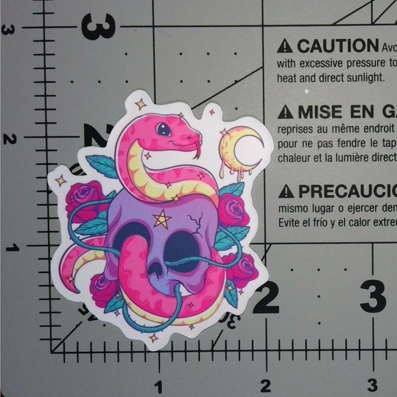 Unbranded | Design | Pink Snake Purple Skull Sticker Spooky Pastel Goth ...